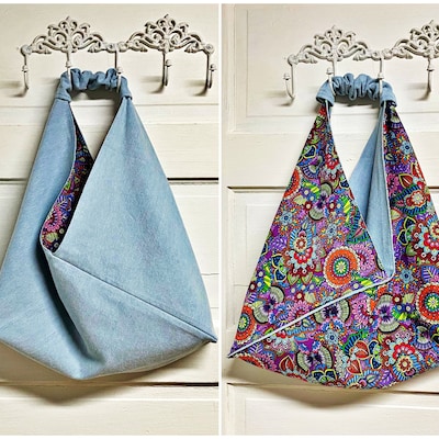 Folded Japanese Bag PDF Sewing Pattern and Tutorial Instant Digital ...