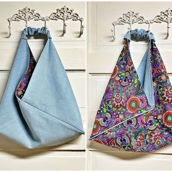 Folded Japanese Bag | PDF Sewing Pattern and Tutorial | Instant Digital ...