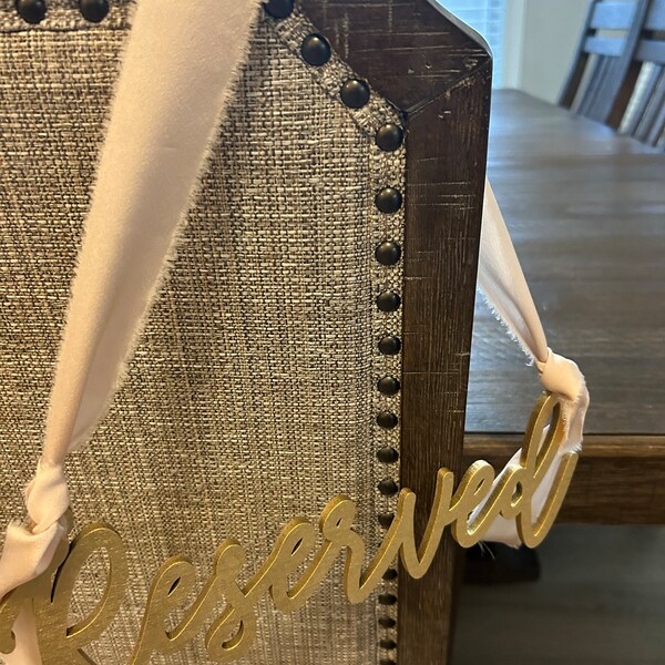 Reserved Seating Signs - Ii Wedding | Custom Reserved Seat Sign ...