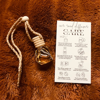 Car Reed Diffuser Care Guide Template, Custom Vent Bottle Diffuser Care ...