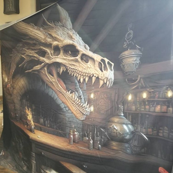 Dungeon Wall Scene Backdrop Tapestry| Game Room Backdrop | Fantasy ...