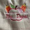 APPLE FOR TEACHER Monogram Split Frame Machine Embroidery Design Filled ...