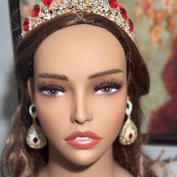 Queen of Heart Tiara, Red Heart Crown, Fairy Gold Headband, Costume ...