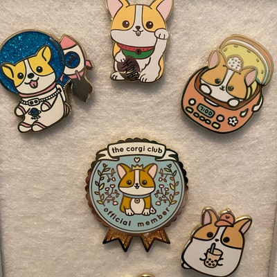 Corgi Club Pin Corgi Pins Enamel Pins Lapel Pins Pins - Etsy