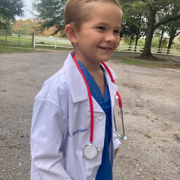 Monogrammed Kids' Doctor Coat, Child's Doctor Coat, Personalized Lab ...