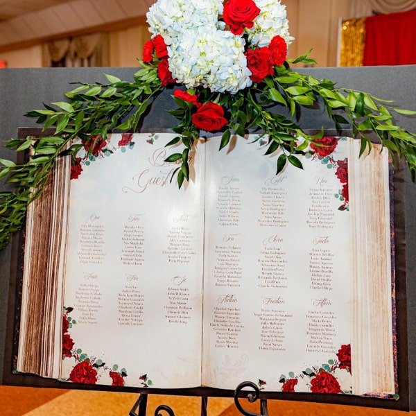 Storybook Seating Chart With Red Flowers, Be Our Guest, Fairytale ...
