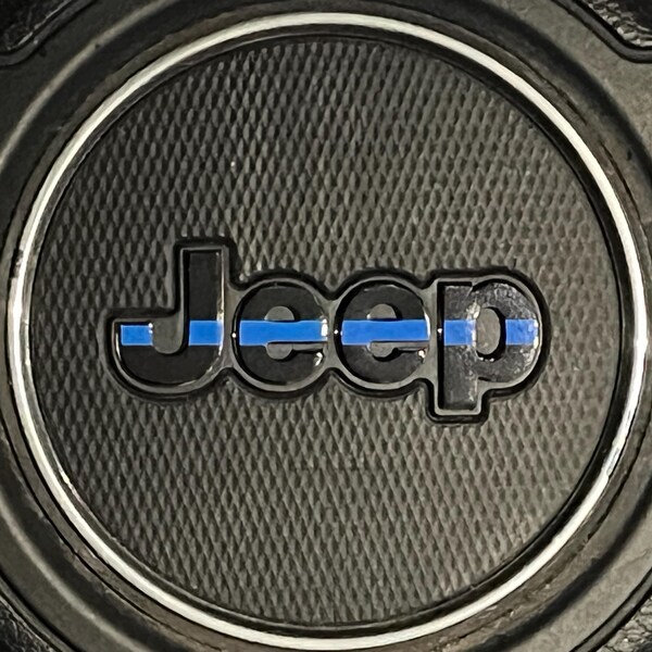Solid Thin Blue Line Jeep Steering Wheel Sticker Decal, Wrangler JK, TJ ...