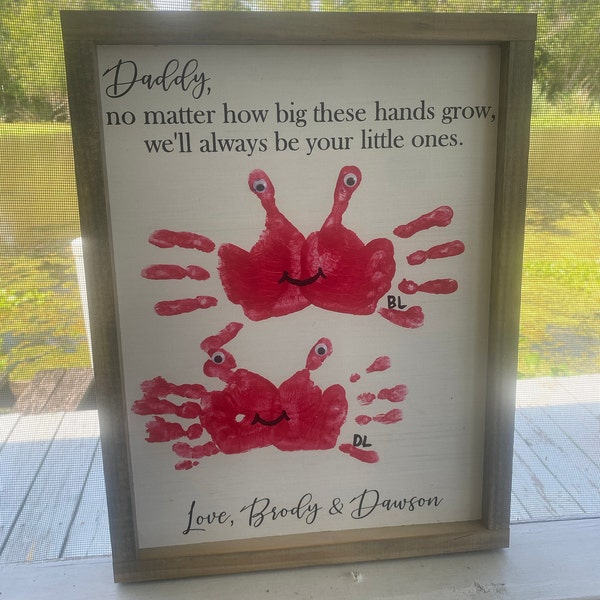Dad, Father’s Day Gift, Father’s Day Wooden Sign, DIY Handprint Sign ...
