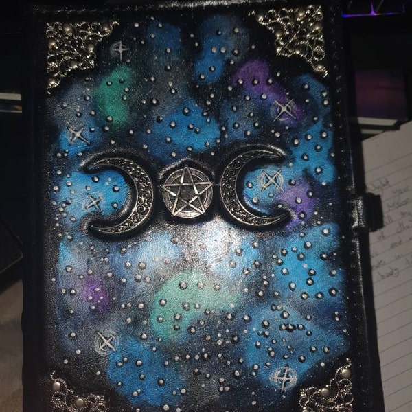 3D Leather Refilable Notebook, Magic Ritual,galaxy,leather Grimoire ...