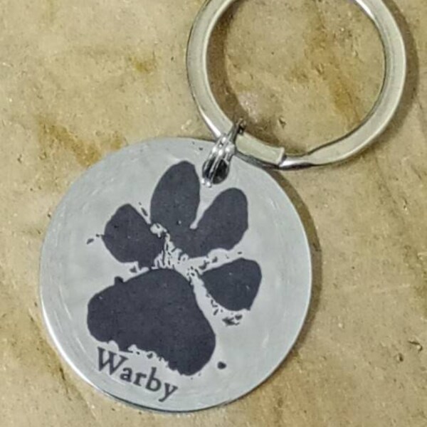 Paw Print Dog Tag, Engraved Puppy Collar Tag, 25mmsmall Dog ID Tag ...