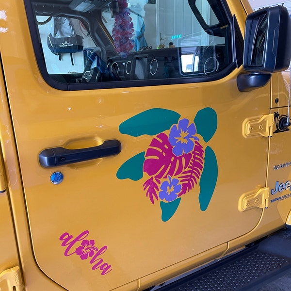 Aloha Flower Aloha Pineapple Decal Sticker - Hawaiian Decal - Laptop ...