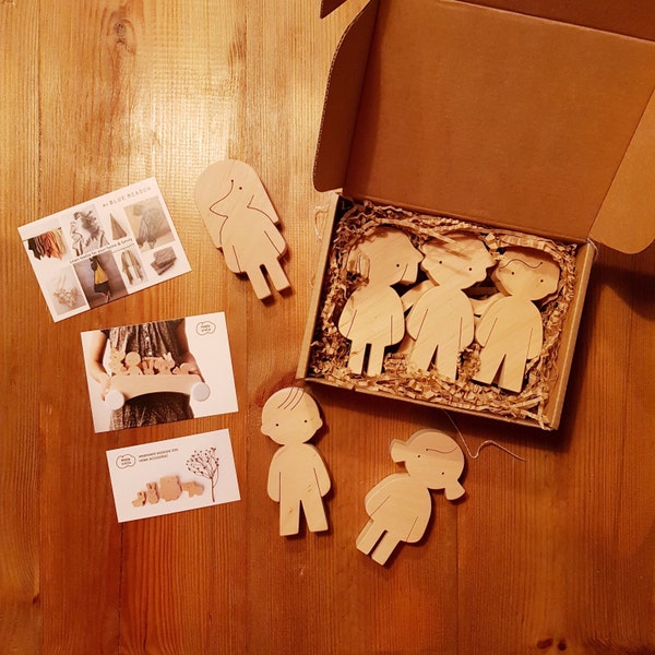Waldorf Natural Wooden Dolls People - Human Figures - Wood Toy for Role ...