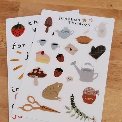 Cottage Themed Sticker Sheet - Etsy
