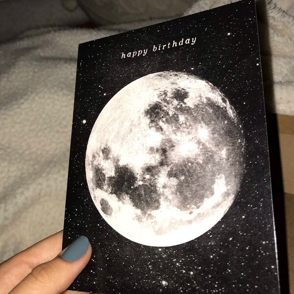 Moon Birthday Card • Gift for Friend • Space Birthday Card - Etsy