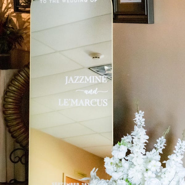 Custom Wedding Mirror Decal, Shower, Parties, Events, Personalized ...