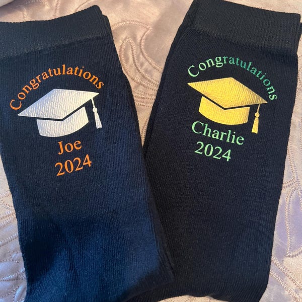 Graduation Socks - Personalised Graduation Socks - Choice of University ...