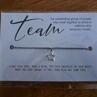 Team Appreciation Bracelet, Thank You for Hard Work Gift, Wish Bracelet ...