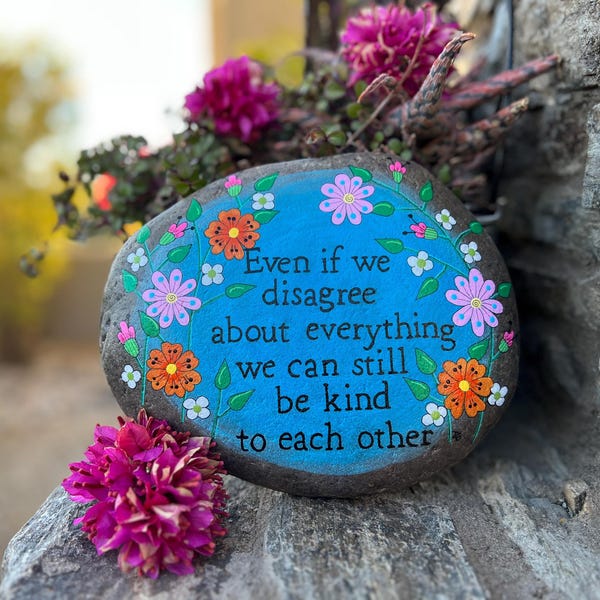 Painted Garden Stones. Set of 3 Hand-painted Rocks. Perfect for a ...