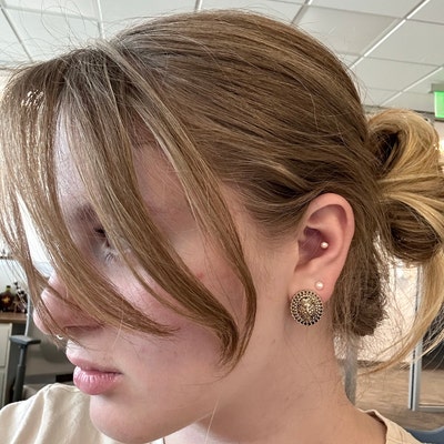 Tiny Snake on Leaves Daith Piercing Septum Ring Piercing Sterling ...