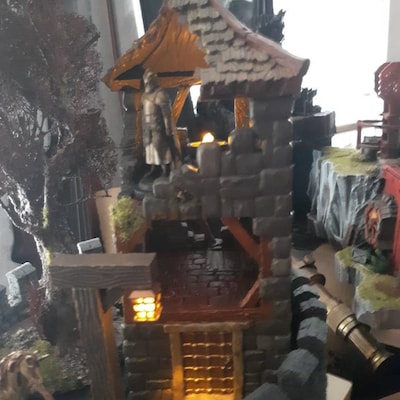 Wooden Lamp Post / Lantern Post on Stone Base for Dungeons and Dragons ...