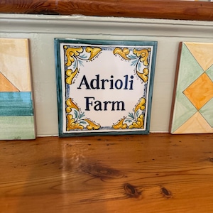 Spanish House Address Mural, Ceramic House Name Sign, Address Plaque ...