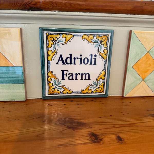 Green Italian House Number Tile, Signs for Home, Personalized Tile ...