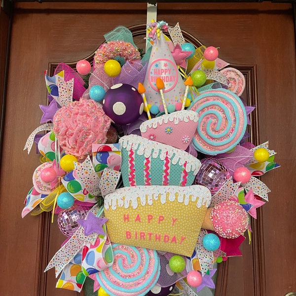 Birthday Cake Wreath Attachment - Etsy