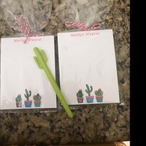 Cactus and Succulents Notepad Teacher Gift Personalized Teacher Notepad ...