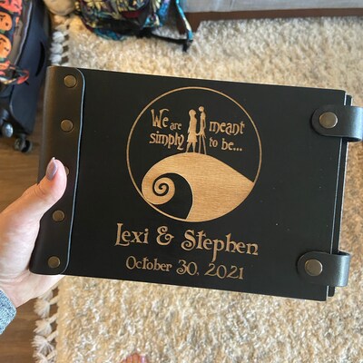 Personalized Wedding Guest Book Wooden Halloween Wedding Guest Book ...