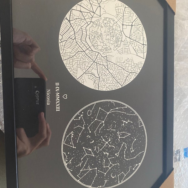 A4 Star Map and Location Map Print, Custom Multi Location Foil Map ...