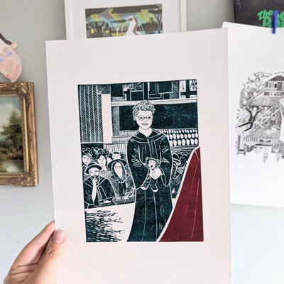 Linocut Custom Wedding Portrait Lino Custom Couple Portrait First ...