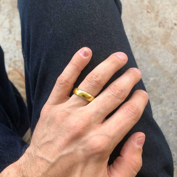 24k Gold Band Ring. 8mm Solid Yellow 9999 Gold Wedding Ring. Pure Gold ...