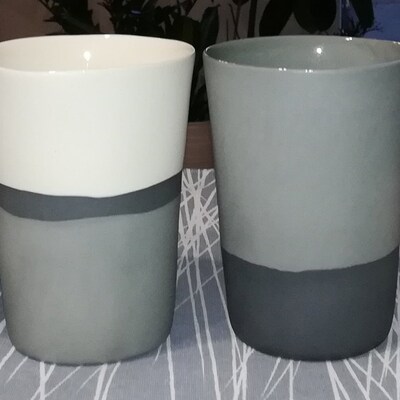 Origami Ceramic Mug. Minimalist Porcelain Mug.triangle Minimal Pencil ...