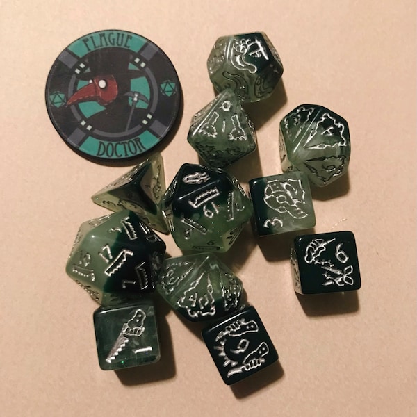 Plague Doctor Exclusive 11 Dice Set | Themed Bird Mask DND DICE With ...