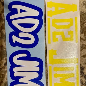 Two Letter Double Layer Initials Decal Shadow Block Initials Vinyl ...