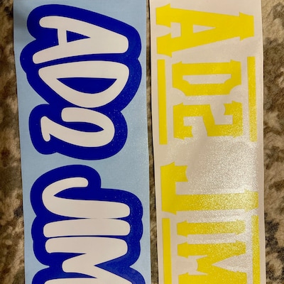 Double-layer Monogram Decal, Shadow Block Monogram, Vinyl Decal, Drop ...