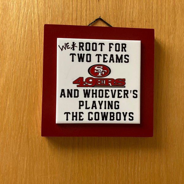 San Francisco 49er Decor| SF 49er Ceramic Tile Sign | Father's Day Gift ...