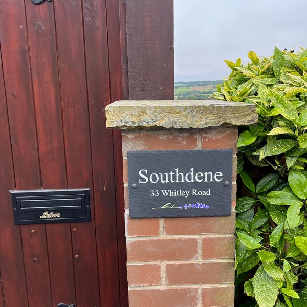 Rustic Lavender Slate House Sign Farmhouse Plaque Door Number - Etsy