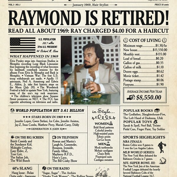 Retirement Gifts for Women and Men, Unique Retirement Newspaper Gifts ...