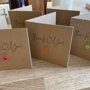 Pack of 5 cute handmade Small card big thank you | Etsy