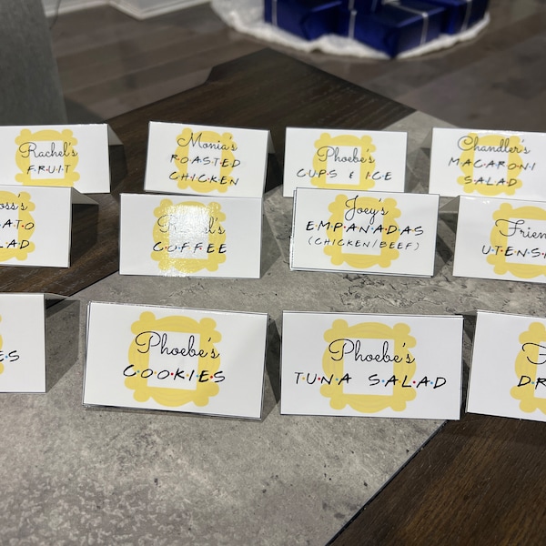 Friends Themed Food Place Cards - Bridal Shower, Baby Shower, Birthday ...