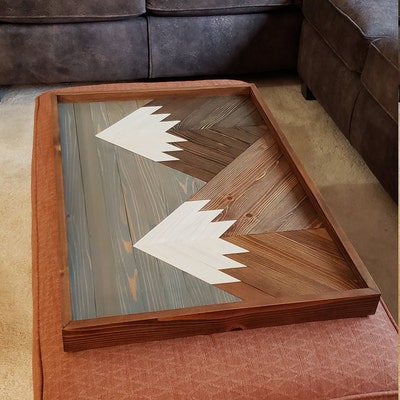 Chevron Wood Table Top Console Table Top Geometric Wood - Etsy
