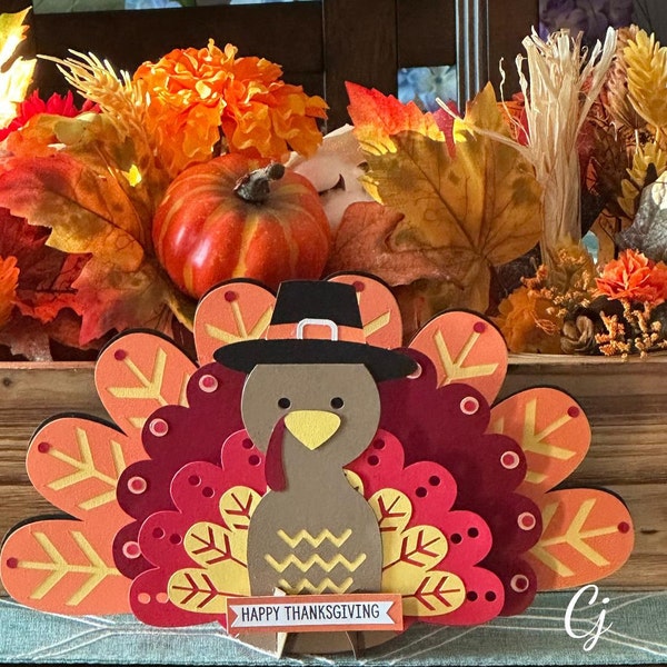 3D Cute Turkey Pop Up, Thanksgiving Turkey Centerpiece Decor Template ...