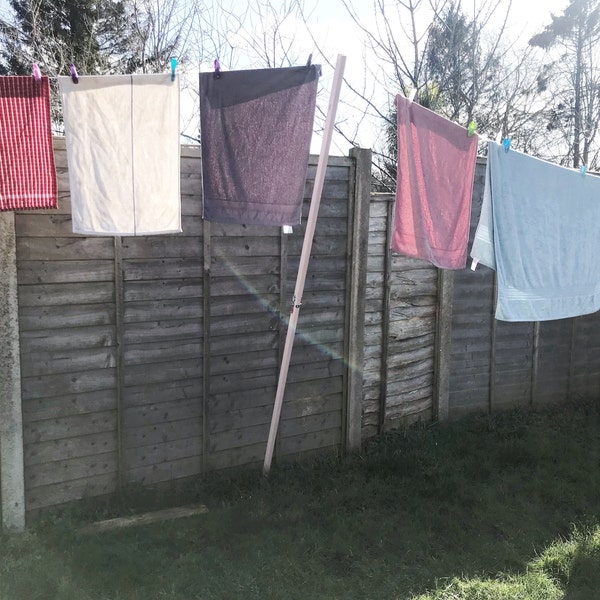 Washing Clothes Line Prop Pole in Cherry Blossom Pink | Wooden ...