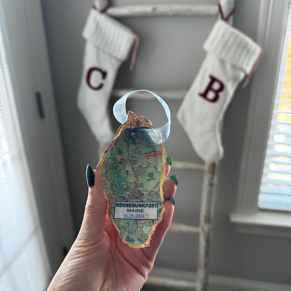 Kennebunkport Maine Oyster Shell Ornament, Gold Gilding, Custom - Etsy
