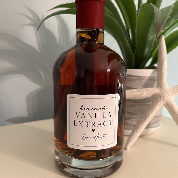 Vanilla Extract Labels, Homemade Vanilla Labels Front and Back ...