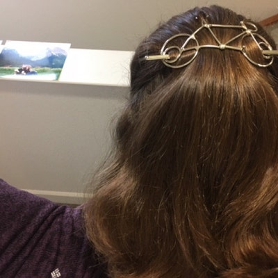 Bicycle Hair Slide or Bike Hair Barrette Also Used as Shawl Pin or ...