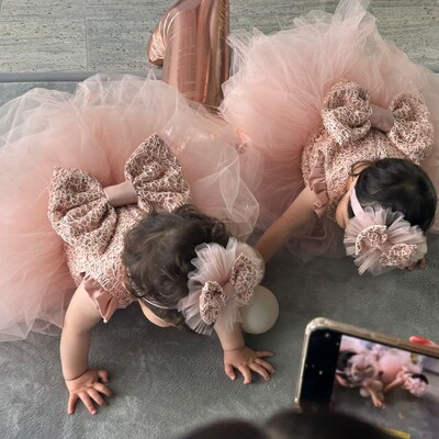 Powder Pink Birthday Tutu Dress,baby Prom Dress Ball Gown Toddler First ...
