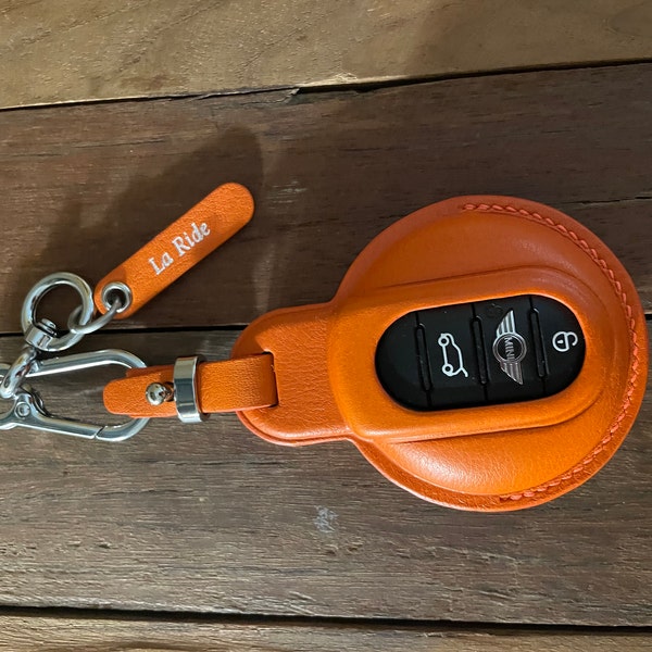 Personalized Leather Key Cover for Mini Cooper Countryman, Clubman, 3 ...
