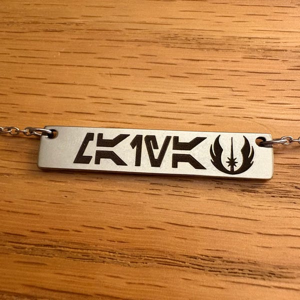 Star Wars Aurebesh Name Necklace, Jedi Order Custom Rebel Alliance Star ...